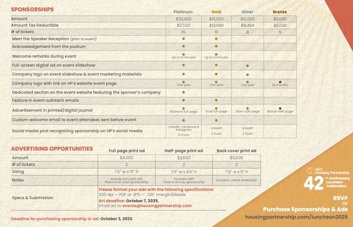 Purchase Tickets - NYC Housing Partnership